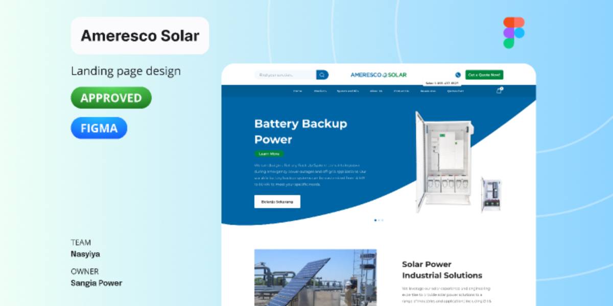 Figma Ameresco Solar Website Template | UI4Free