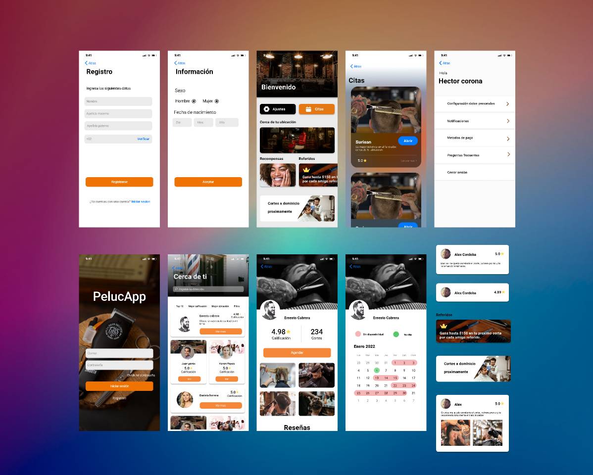 Figma App Peluqueria Hair Salon UI Template | UI4Free