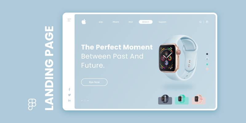 Figma Apple Watch Store Landing Page Design | UI4Free