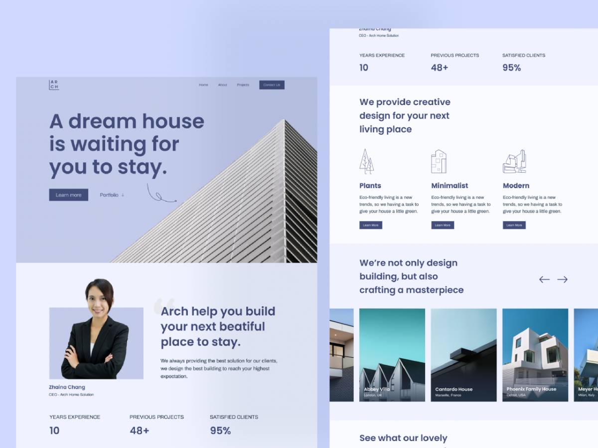 Figma Arch - Architecture Landing Page | UI4Free