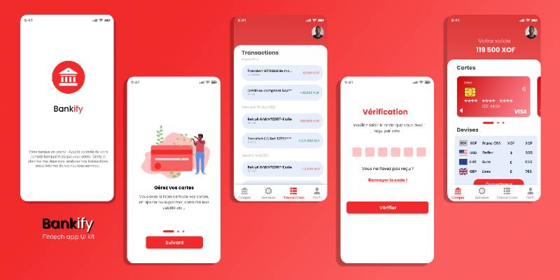 Figma Bankify: UI kits for banking app free | UI4Free