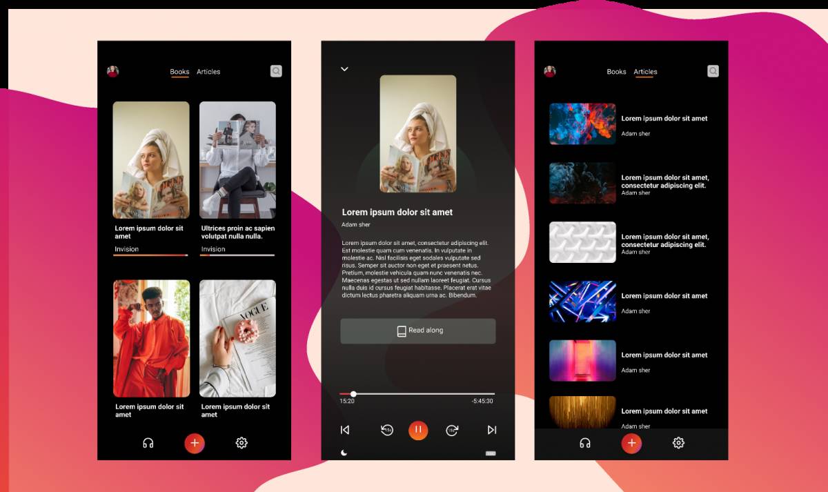 Figma Book And Article App | UI4Free