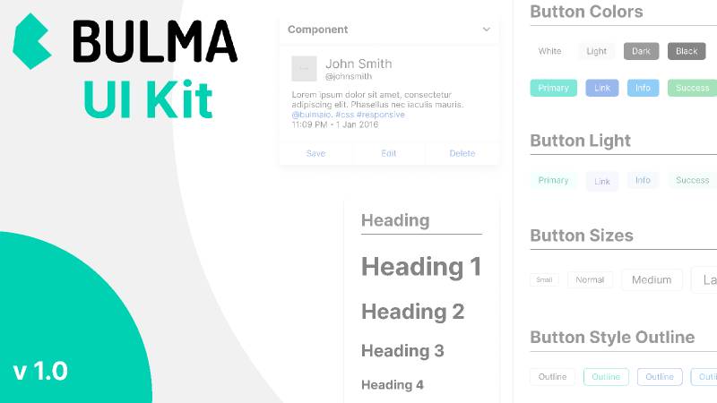 Figma Bulma CSS UI Kit v1.0 - Ui4free.com