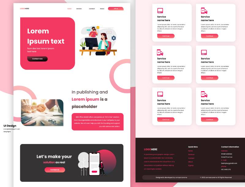 Figma Business service Web UI Home Page | UI4Free