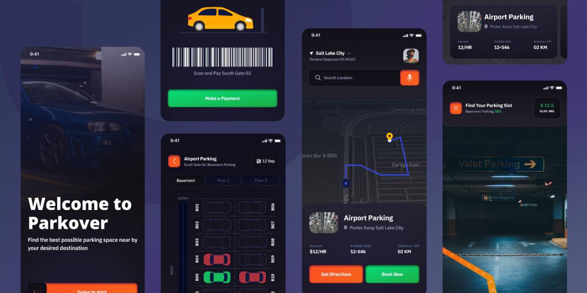 Figma Car Parking App | UI4Free