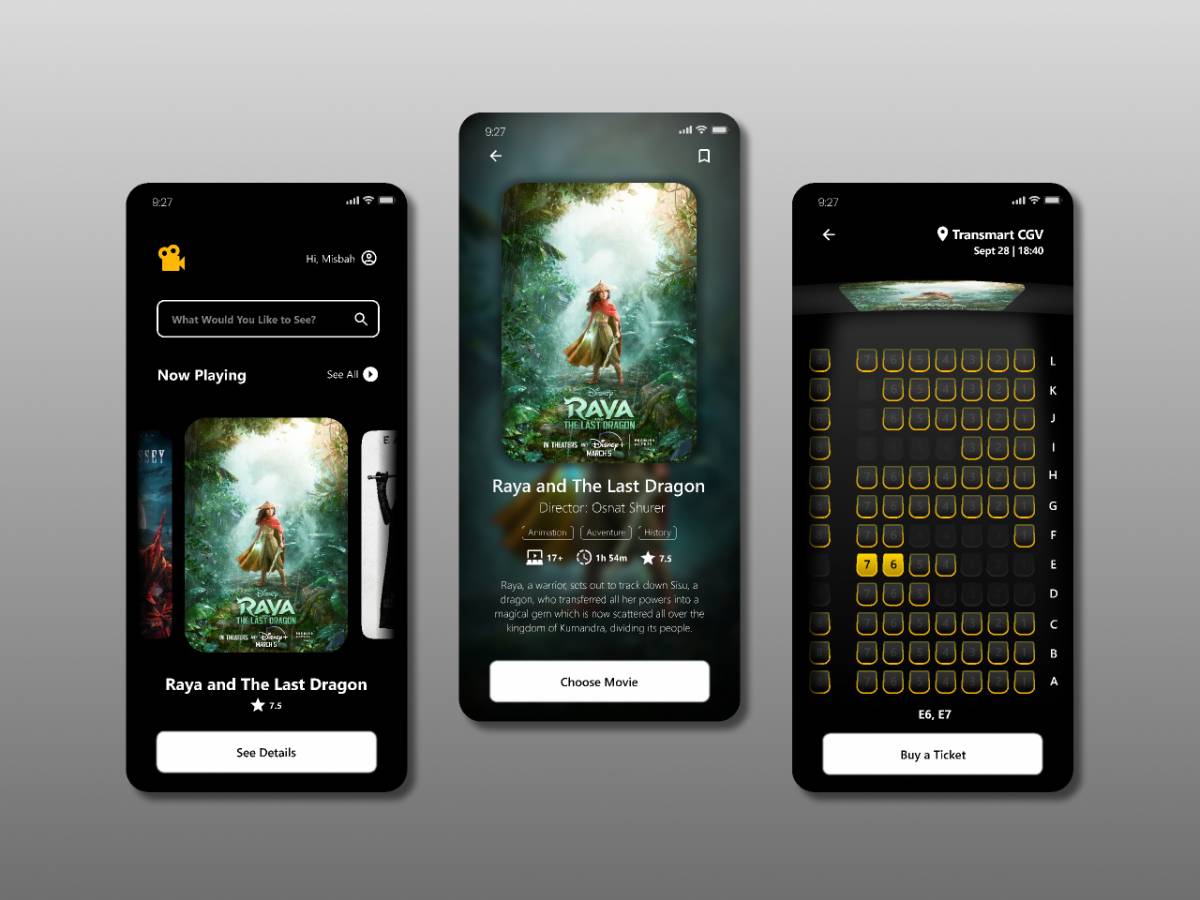 Figma Cinema Booking App | UI4Free