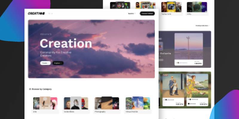 Figma CREATION - Foundation Inspired NFT Market Place | UI4Free