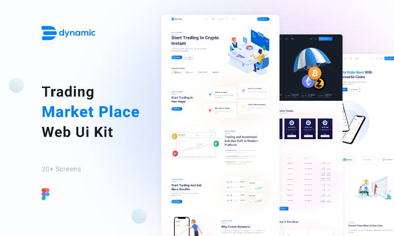 Figma Crypto Brains Crypto Trading Application UI Kit | UI4Free