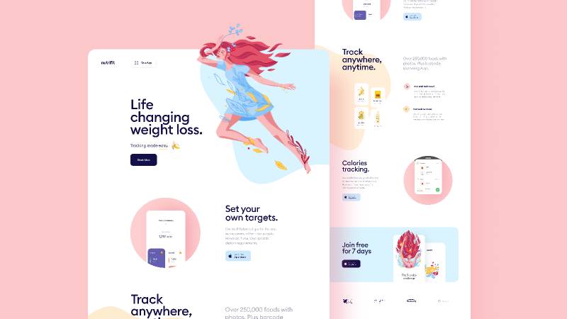 Figma Cute Landing Page Template | UI4Free