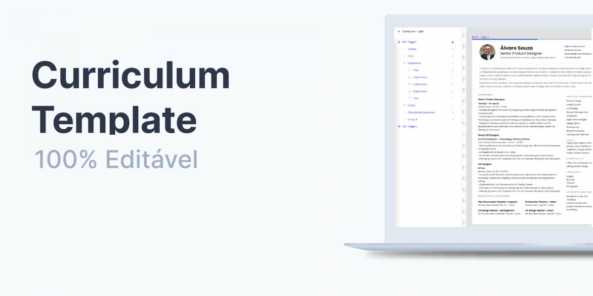 Figma CV UX Designer Template | UI4Free