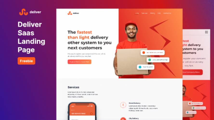 Figma Simple Landing Page With Grid - Ui4free.com