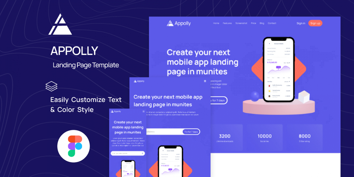 Figma Download App Mobile Landing Page Template | UI4Free