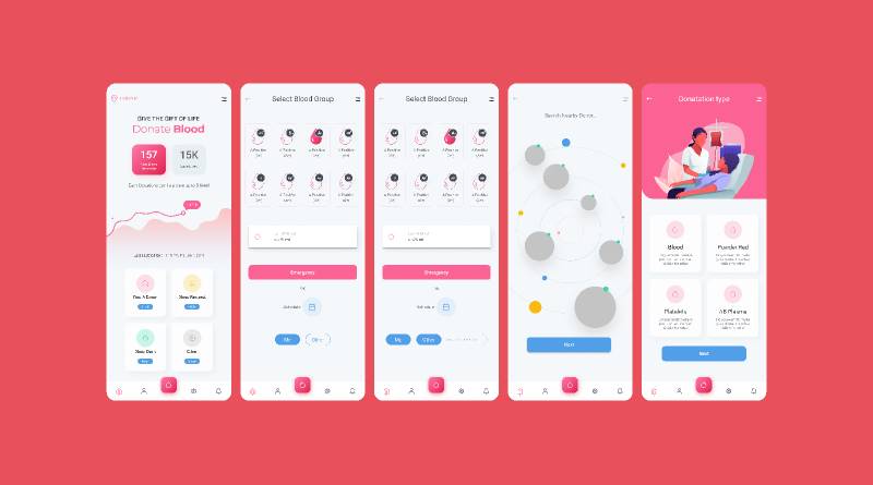 Figma Drop Blood Bank Mobile App - Ui4free.com
