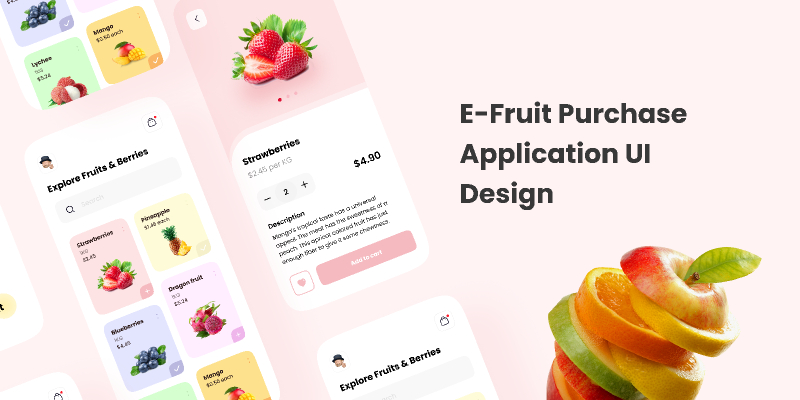 Figma E-Fruit Purchase Mobile App Template | UI4Free