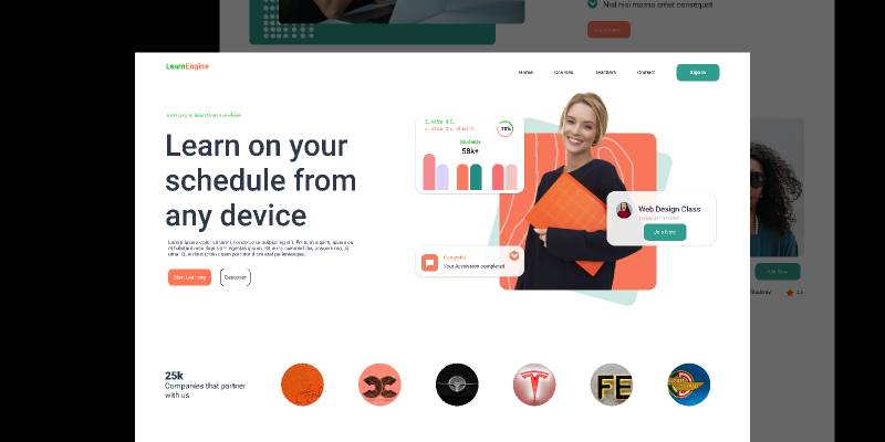 Figma E-Learning Website Design Template | UI4Free