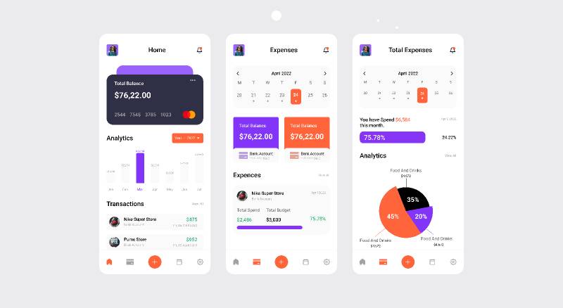 Figma Expense Tracker Mobile App | UI4Free