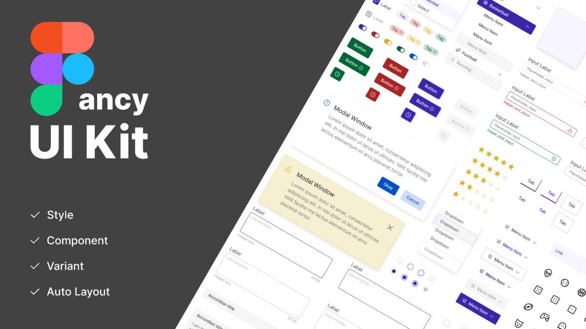 Figma Fancy UI Kit | UI4Free