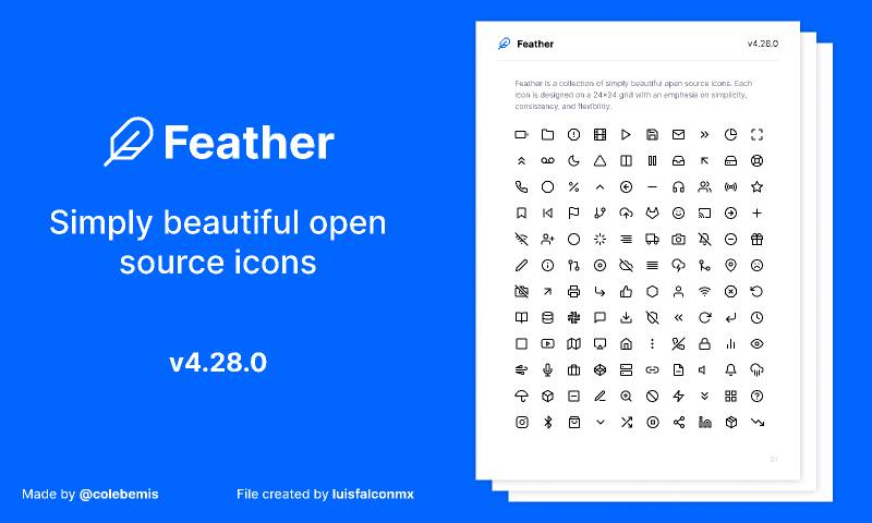 Figma Feather Icons v4.28.0 | UI4Free