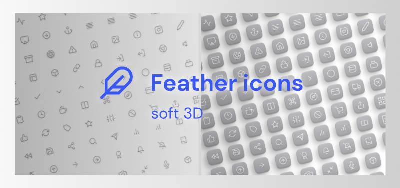 Figma Feather Soft 3D Icons | UI4Free
