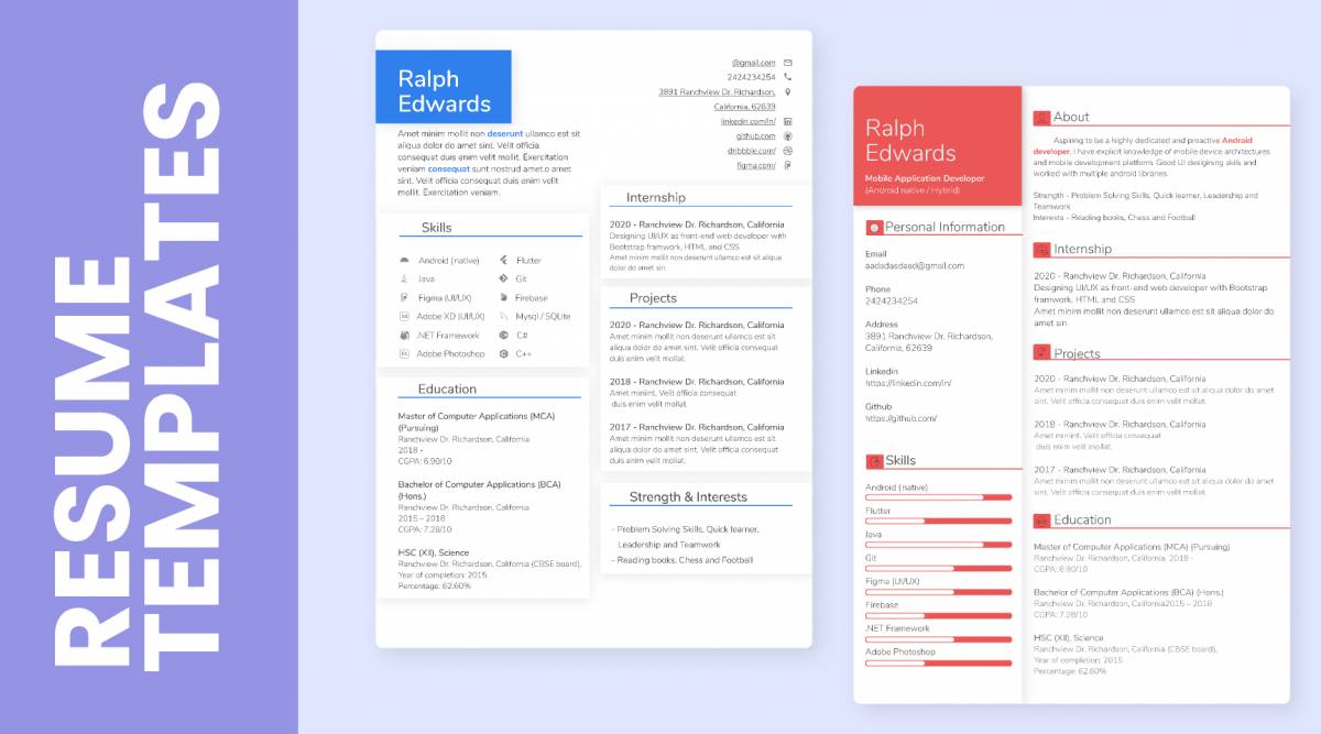 Figma file Modern Resume Template | UI4Free