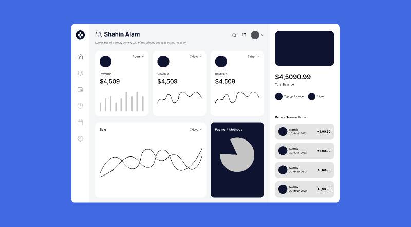 Figma Finance Dashboard Design Practice | UI4Free