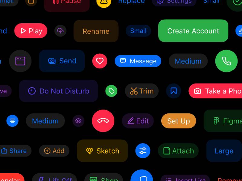 Figma Flat Buttons Kit | UI4Free