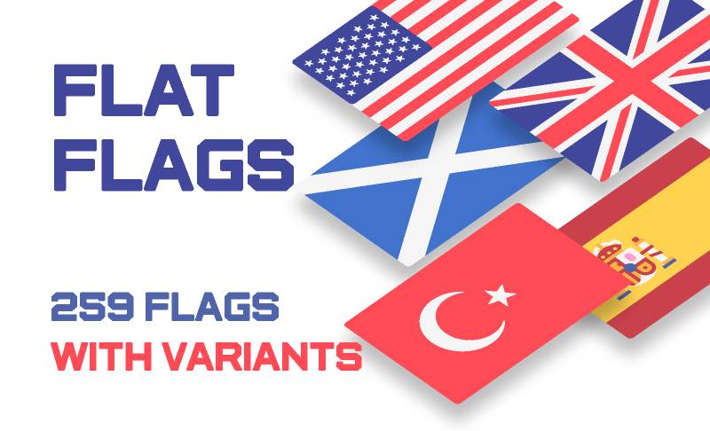 Figma Flat Flags with Variants - 259 Vector Flags Free | UI4Free