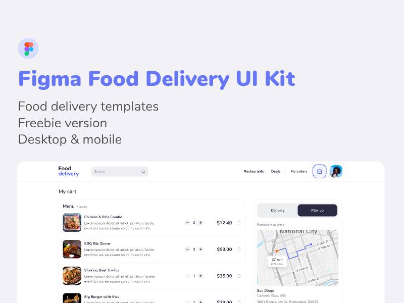 Figma Food Delivery UI Mobile Template | UI4Free