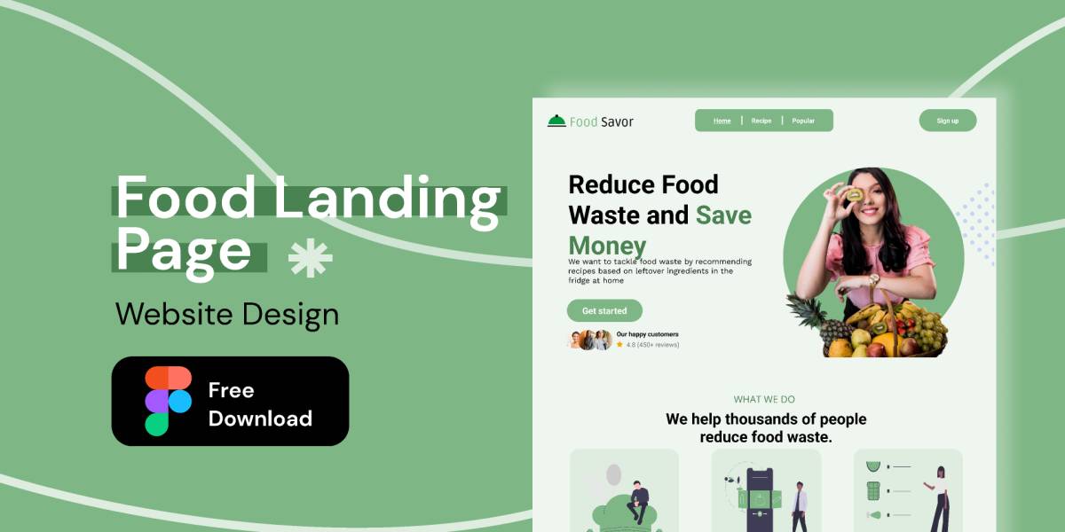 Figma Food Landing page design | UI4Free
