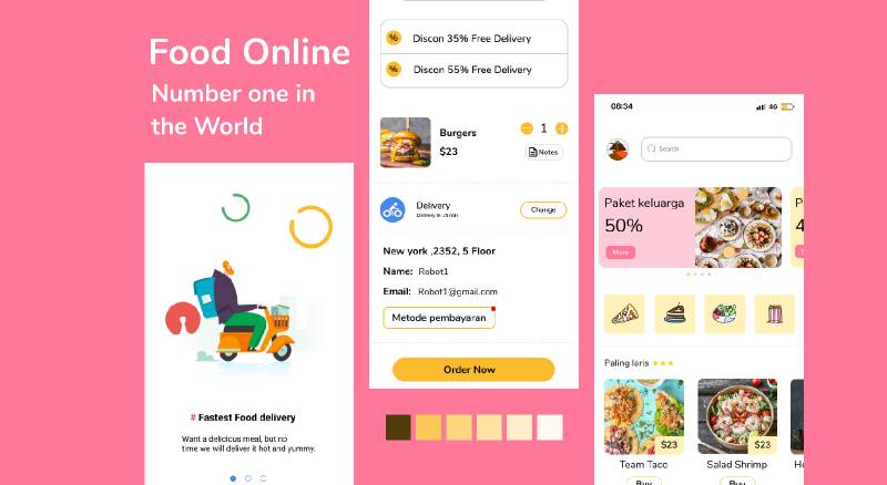 Figma Food Online Mobile App Template | UI4Free