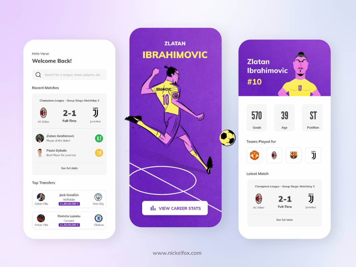 Figma Football App Concept | UI4Free