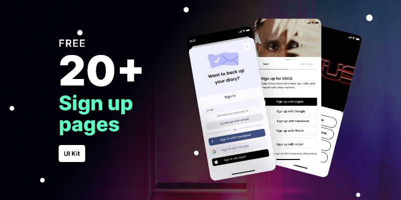 Figma Free 20+ Sign Up Ui Kit | UI4Free
