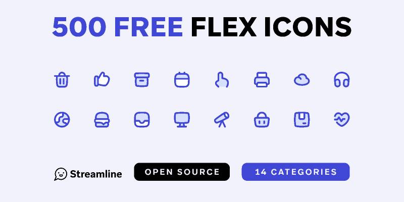 Figma Freebie 500+ Flex Icon Set | UI4Free