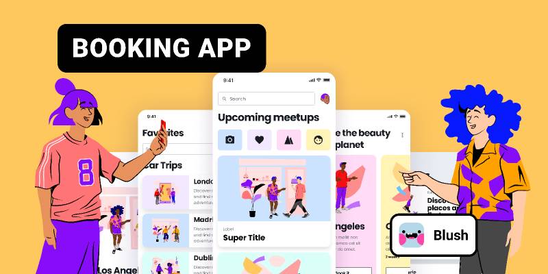Figma Freebie Booking App UI Kit with Città Illustrations | UI4Free