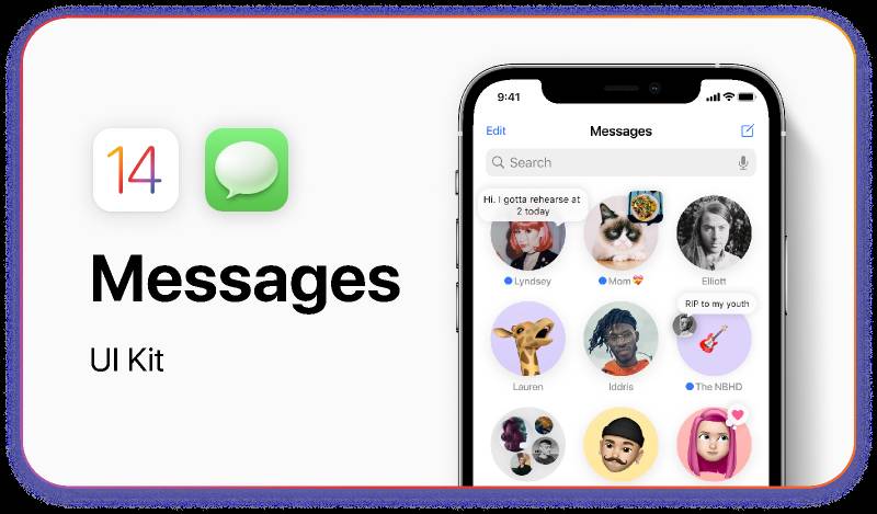 Figma freebie iOS 14 - iMessage UI Kit | UI4Free