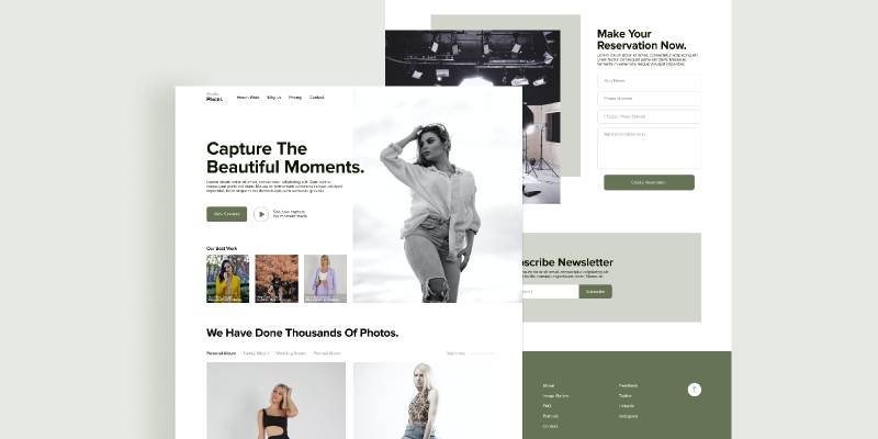 Figma Freebie Photo Studio Website Template | UI4Free
