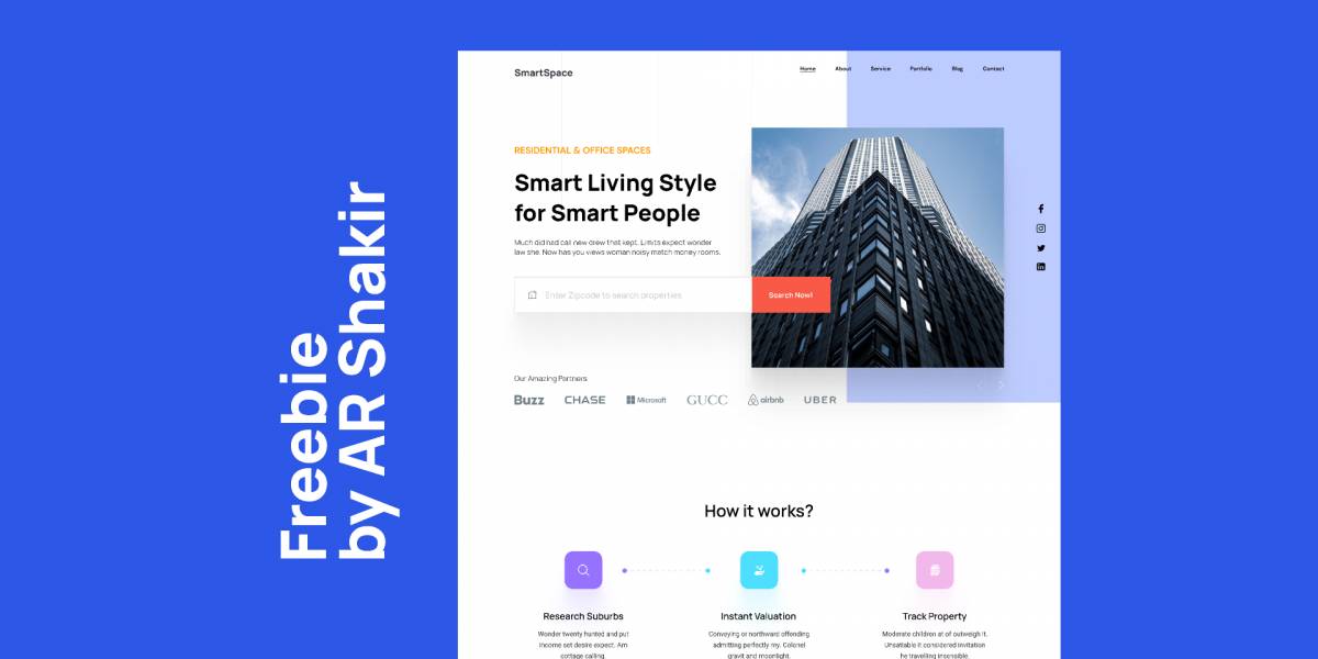 Figma Freebie: Real Estate Landing Page Design | UI4Free
