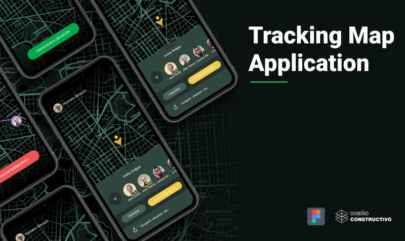 Figma Freebie Tracking Map Application - Ui4free.com