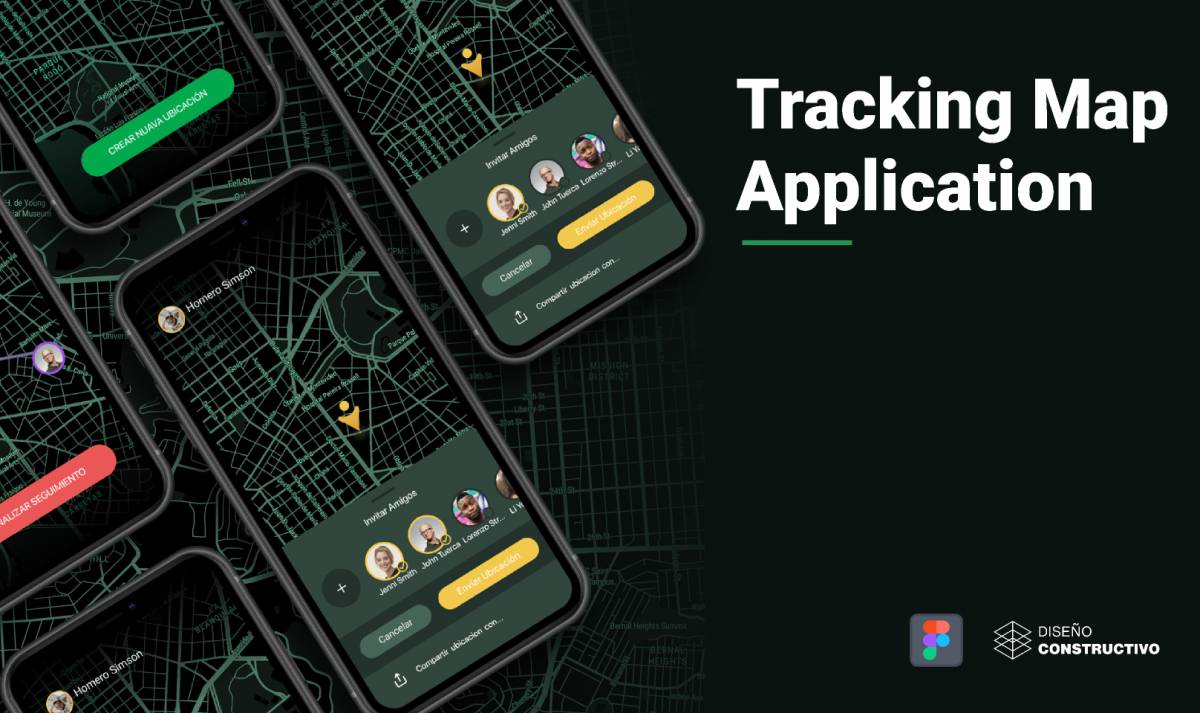 Figma Freebie Tracking Map Application | UI4Free