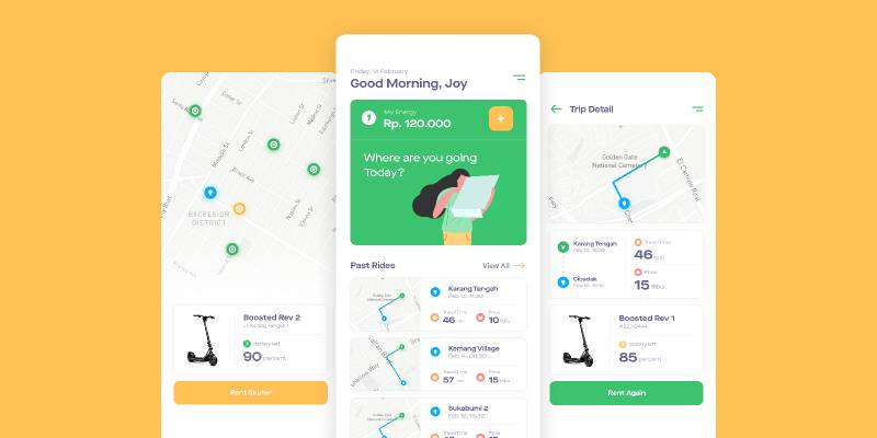 Figma Freebies UI Rent App | UI4Free