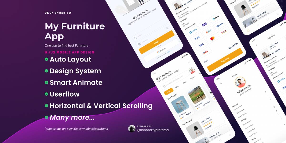 Figma Furniture App Template | UI4Free