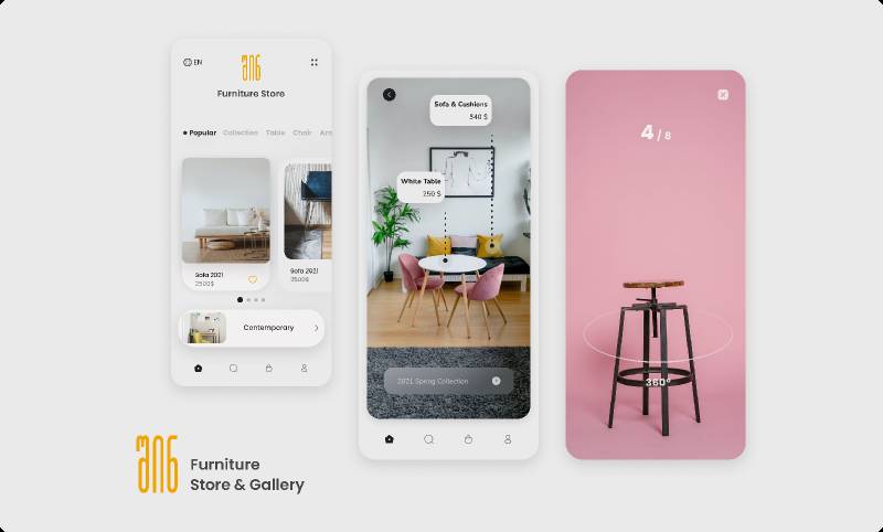 Figma Furniture Store e-commerce app - Ui4free.com
