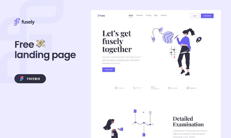 Figma Fusely - Free landing page | UI4Free