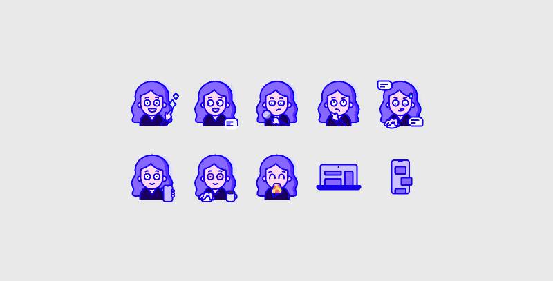 Figma Girl UX UI Icons Set | UI4Free