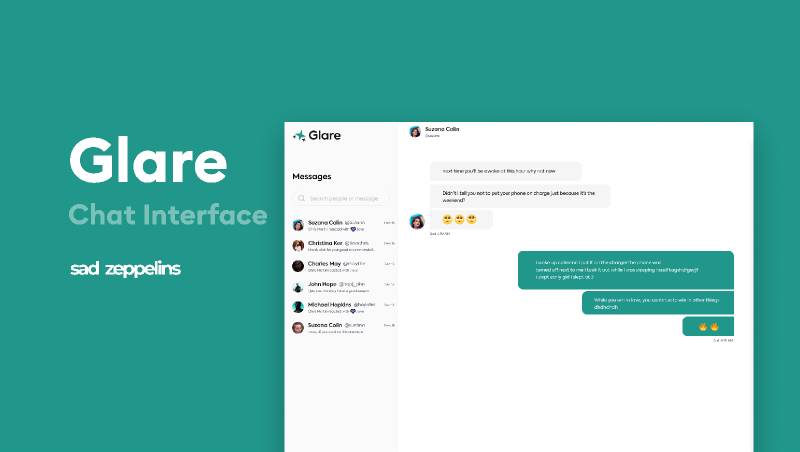 Figma Glare Chat Interface - Ui4free.com