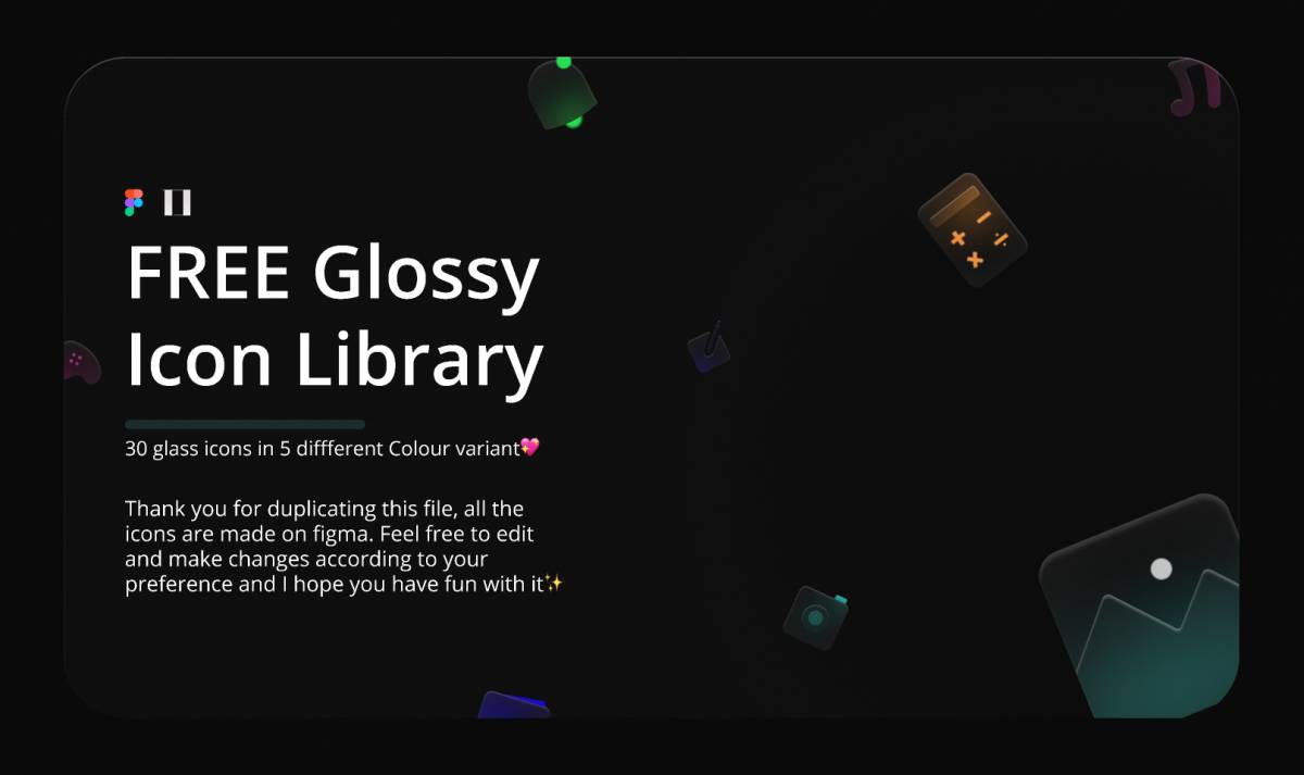 Figma Glossy Icon Library Free Download | UI4Free