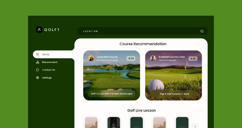Figma Golf Reservation App | UI4Free