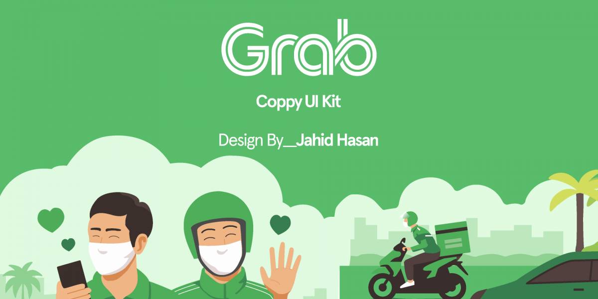 Figma Grab App Template Free Download | UI4Free