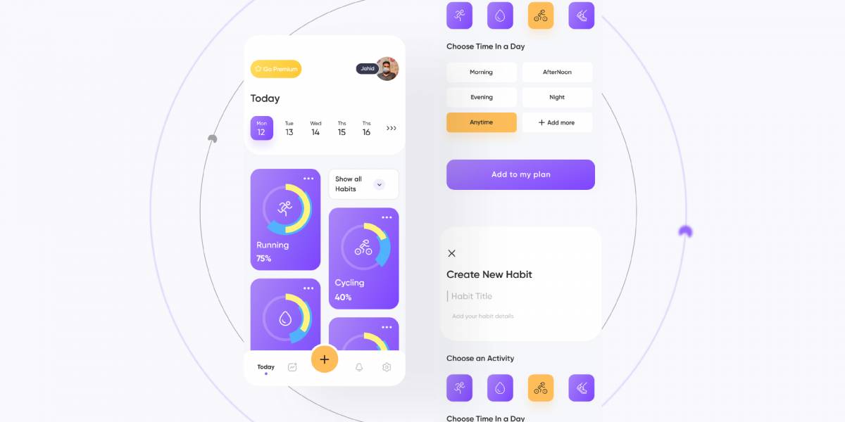 Figma Habit Tracker App Ui Kit | UI4Free