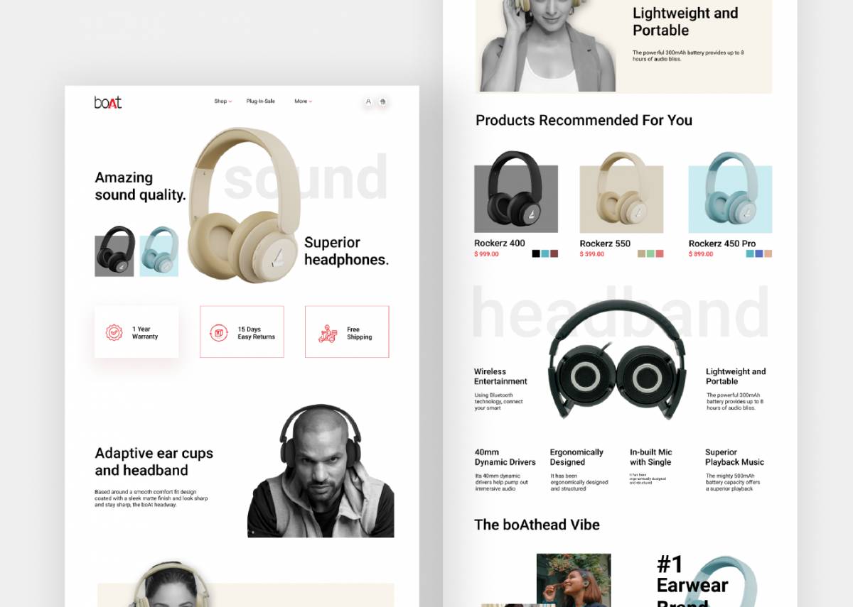 Figma Headphone Website Template | UI4Free
